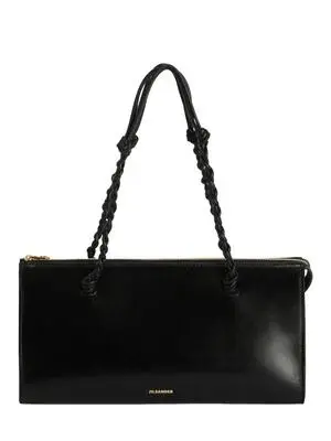 JIL SANDER Tangle Leather Shoulder Bag - Black