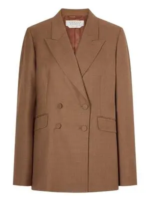 Gabriela Hearst Double-breasted Virgin Wool And Silk Blend Blazer - Brown