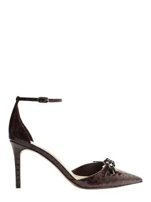 ALEXANDRE BIRMAN Kate 85 Crocco Patent Leather Pumps - Cherry Lacquer