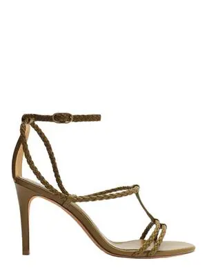 ALEXANDRE BIRMAN Bella 85 Strappy Leather Stiletto Sandals - Hunter