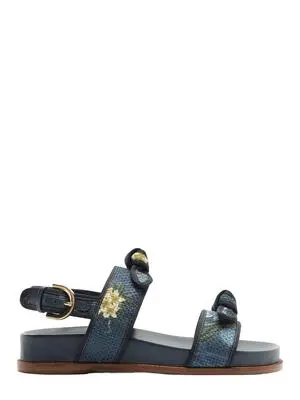 ALEXANDRE BIRMAN Grosgrain Raffia Sport Sandal - Blue