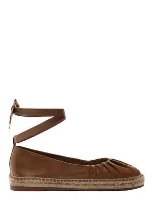 ALEXANDRE BIRMAN Jenna Espadrille Flat With Tie Fastening - Espresso