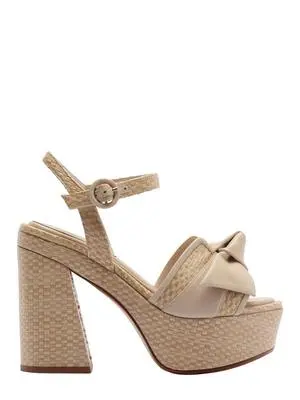 ALEXANDRE BIRMAN Maxi Clarita Padded Raffia Platform Sandals - Shell