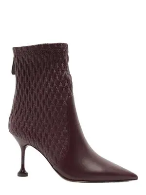 ALEXANDRE BIRMAN Ashley 85 Leather Boots - Cherry Lacquer