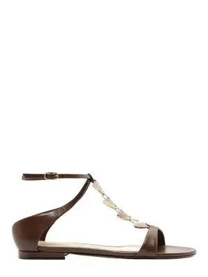 ALEXANDRE BIRMAN Lia Flat Sandals With Sculptural Metalwork - Mousse