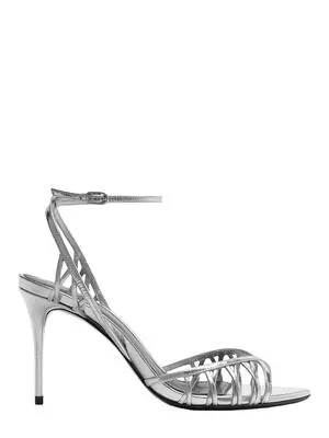 ALEXANDRE BIRMAN Solene 85 Stiletto Sandals - Silver