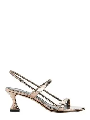 ALEXANDRE BIRMAN Tita Cage 60 Metallic Leather Sandals - Light Grafite