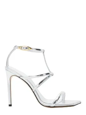 ALEXANDRE BIRMAN Phoebe Silver Strappy Stiletto Sandals - Argento