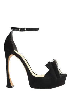 ALEXANDRE BIRMAN Alexandre Birman Maddie 130 Embellished Bow High Heel Platform Sandals