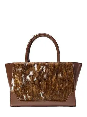 JULY Juliette Winged Cow Print Crossbody Bag - Brown