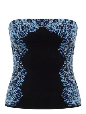 Ulla Johnson Strapless Knit Jacquard Top - Lapis