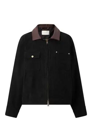 Aimé Leon Dore Ranch Cotton-canvas Jacket With Leather Trim - Black