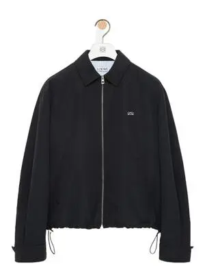 Loewe Logo Embroidered Zip-up Jacket - Black