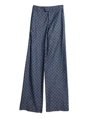 Gucci Gucci GG Denim Jacquard Full Length Pants Blue