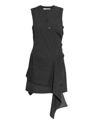 IRO PARIS Iro Klea Pinstripe Layered Mini Dress Gray