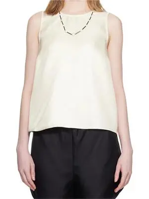 Loulou De Saison Sleeveless Top With Pleated Details - Ivory