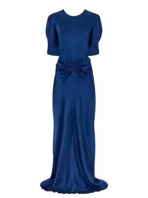 Victoria Beckham Round-neck Satin Gown - Blue