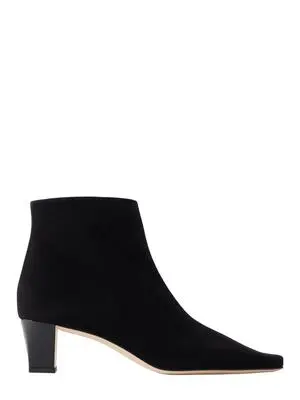 Manolo Blahnik Suede Ankle Boots With Block Heel - Black