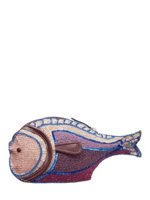 Staud Fish-shaped Beaded Clutch - Multicolor