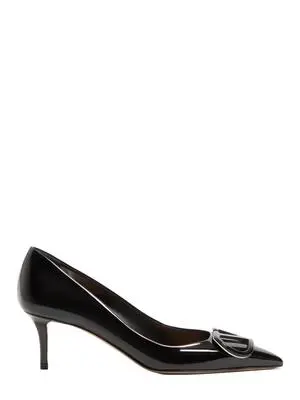 Valentino Garavani Vlogo Signature Patent Leather Pumps - Black
