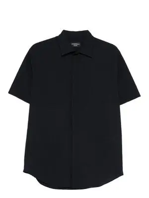 Emporio Armani Textured Short-sleeve Shirt - Black