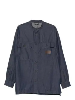 Emporio Armani Logo Patch Button-up Shirt - Black