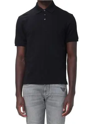 Emporio Armani Cotton Jersey Polo Shirt - Black