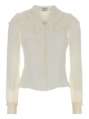 Alexander McQueen Ruffled Silk-chiffon Shirt - White