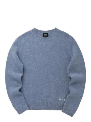 A.p.c. Logo Crew Neck Knitted Sweater - Gray