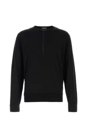 TOM FORD Long Sleeve Crew Neck Sweater - Black