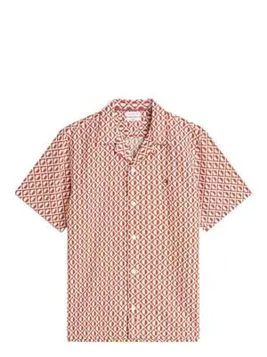 Tommy Hilfiger Geometric-print Short-sleeve Shirt - Brown