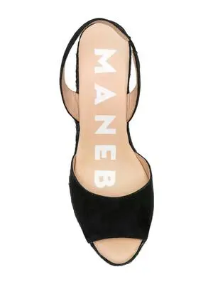 Manebí Slingback Wedge Espadrilles - Black