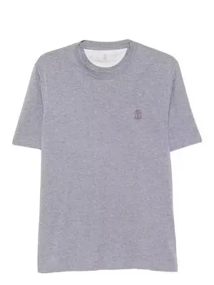 Brunello Cucinelli Logo-print T-shirt - Grey