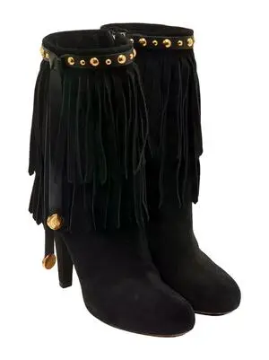 Gucci Studded Fringe Boots - Black