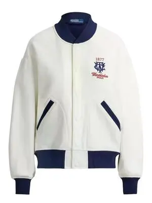 Polo Ralph Lauren Embroidered Logo Bomber Jacket - Neutrals