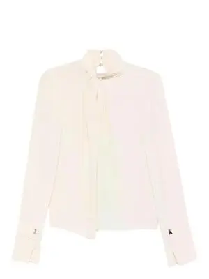 Patrizia Pepe Patrizia Pepe Tie-Neck High-Neck Blouse Neutrals