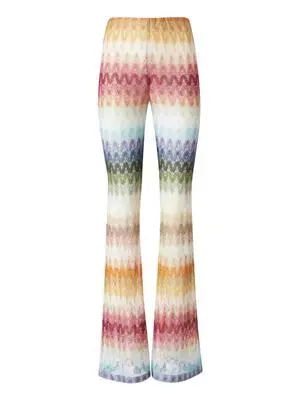 Missoni Flared Trousers With Dégradé Lace Motif - Neutrals