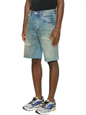 PURPLE BRAND Distressed Raw-cut Denim Shorts - Blue