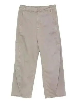 Tibi Garment-dyed Stretch-twill Trousers - Grey