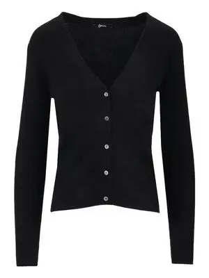 LA ROSE V-neck Cardigan - Black