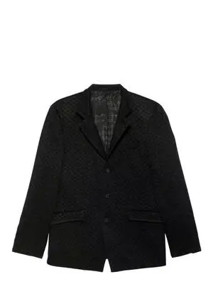 Karl Lagerfeld Monogram-pattern Notched-lapel Blazer - Black