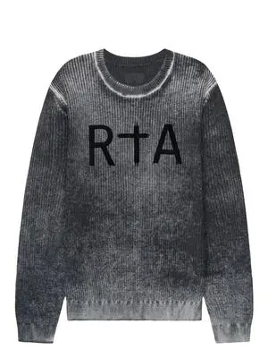 RtA Ribbed Knit Faded Effect Sweater - Grey