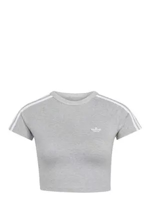 Adidas Logo Embroidered Striped T-shirt - Grey