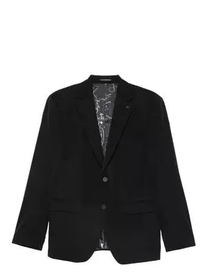 Karl Lagerfeld Notched-lapels Single-breasted Blazer - Black