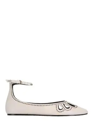 Isabel Marant Étoile Stud-embellished Cutout Ballet Flats - Neutrals