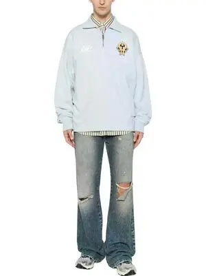 Off-White Logo Patch Half-zip Sweater - Blue