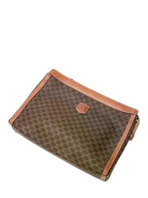 Celine Macadam Canvas Clutch - Brown