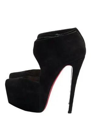 CHRISTIAN LOUBOUTIN Suede Platform Pumps - Black