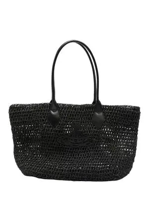 VIVIENNE WESTWOOD Small Alana Woven Tote Bag - Black