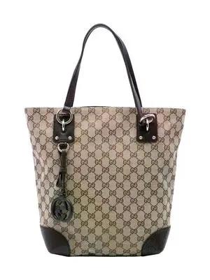 Gucci Gg Canvas Gg Charm Tote Bag - Neutrals